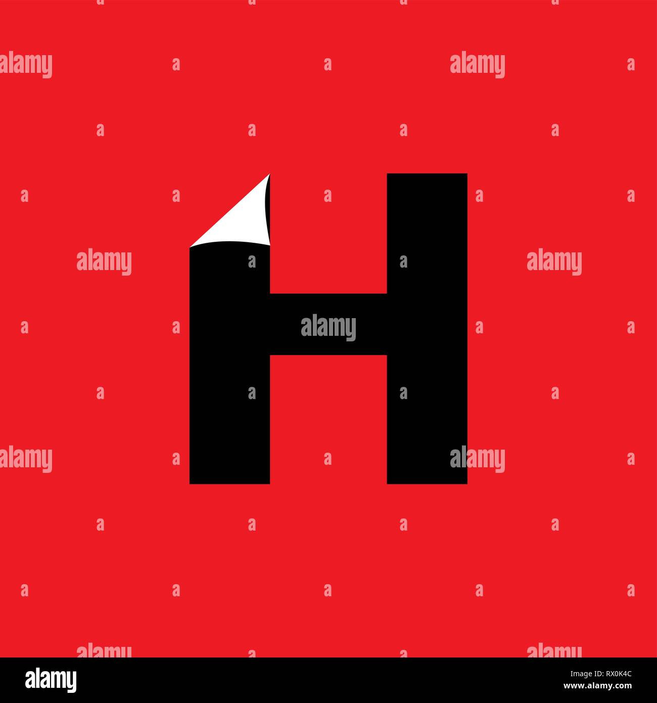letter h paper design logo vector Stock Vector Image & Art - Alamy