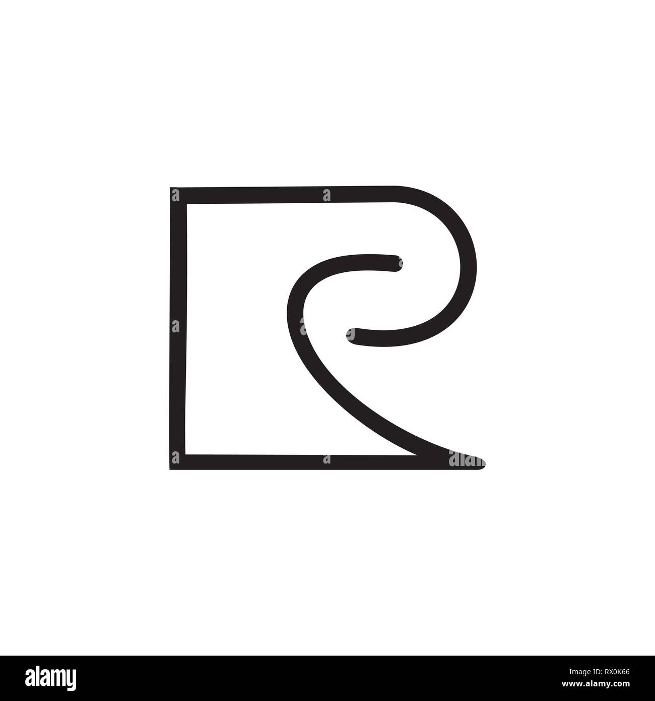 letter r simple line logo vector Stock Vector Image & Art - Alamy