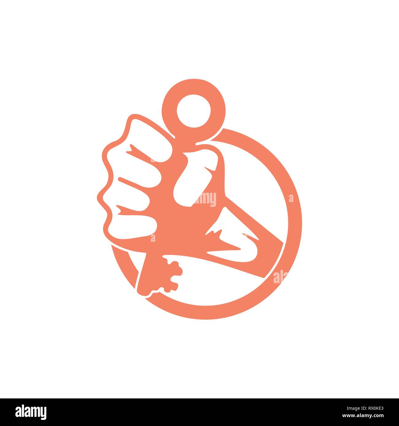 Success Hand Logo Success Icon On White Background | Colourbox