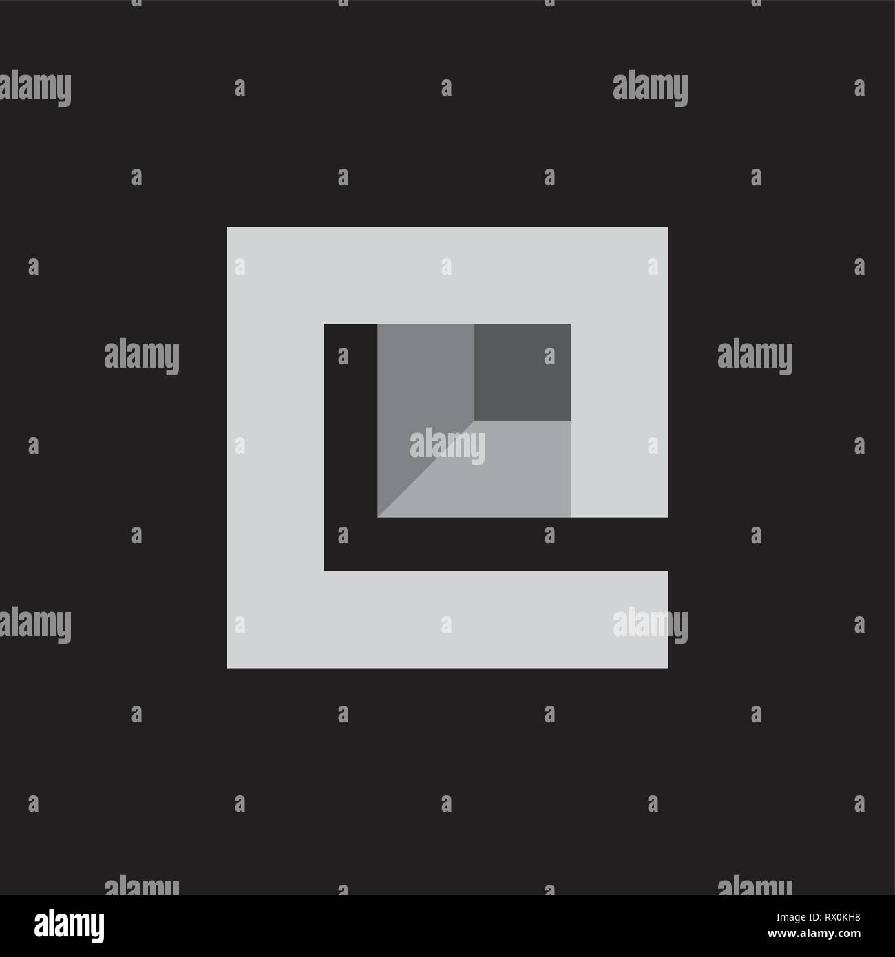 abstract letter e square 3d design logo vector Stock Vector Image & Art ...