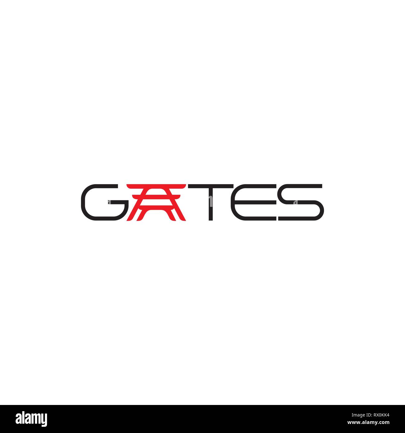 text gates symbol logo vector Stock Vector Image & Art - Alamy