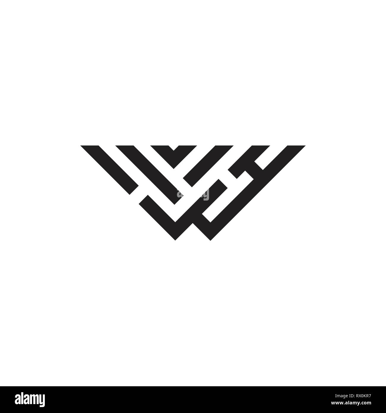 letter w simple stripes geometric line logo Stock Vector Image & Art ...