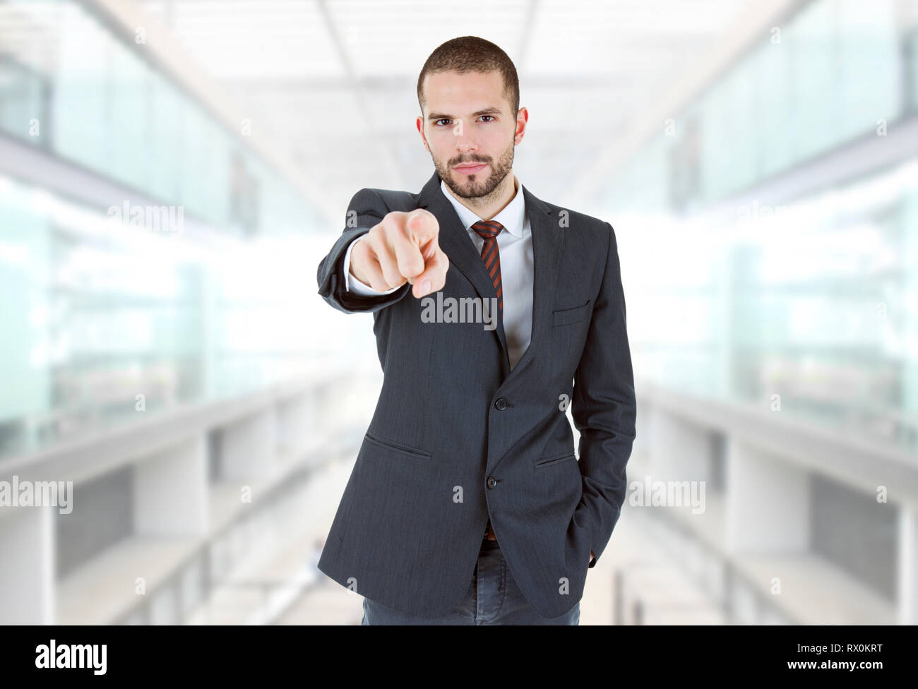 business man pointing, at the office Stock Photo - Alamy