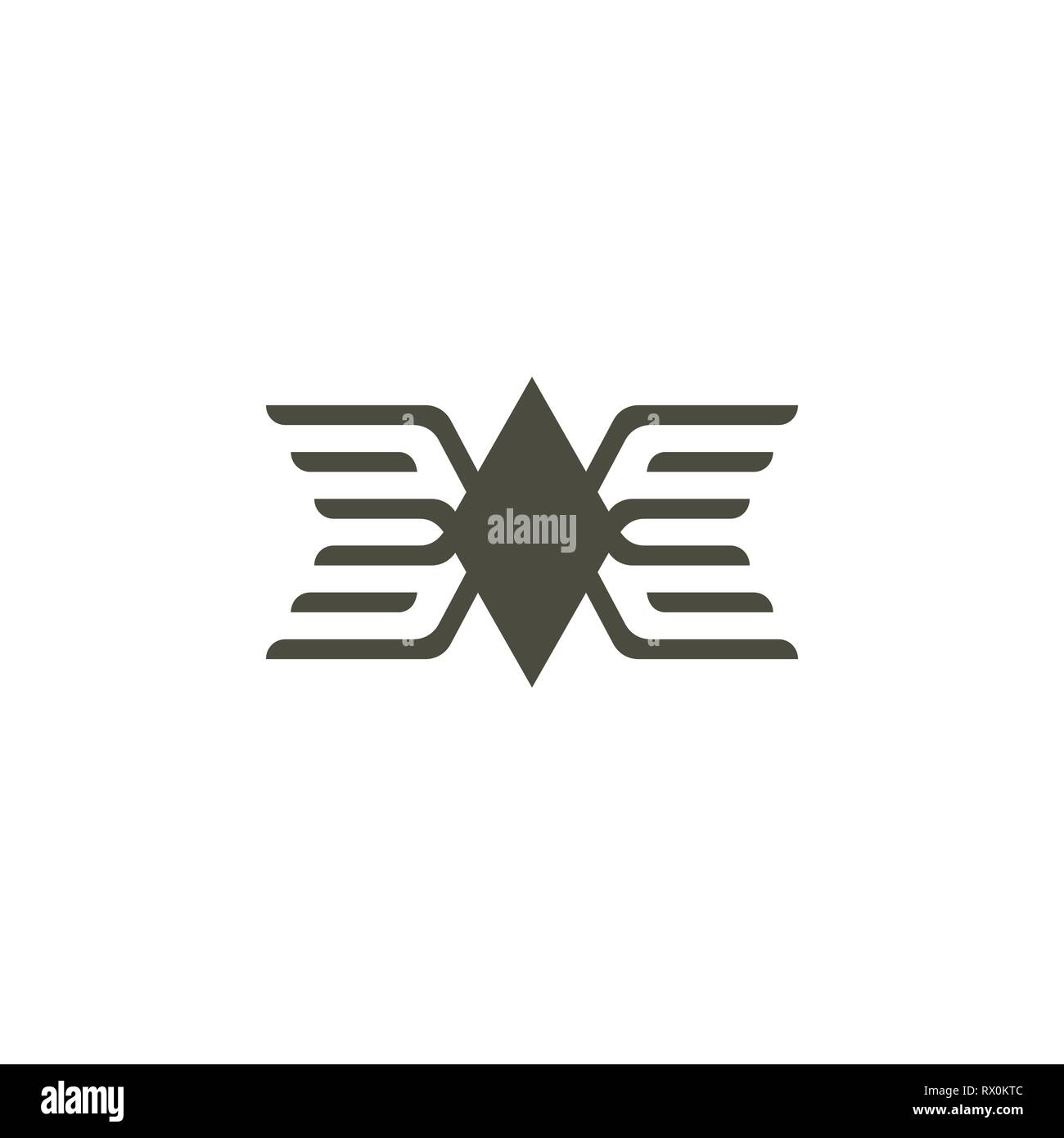 simple stripes geometric wings symbol logo vector Stock Vector Image ...