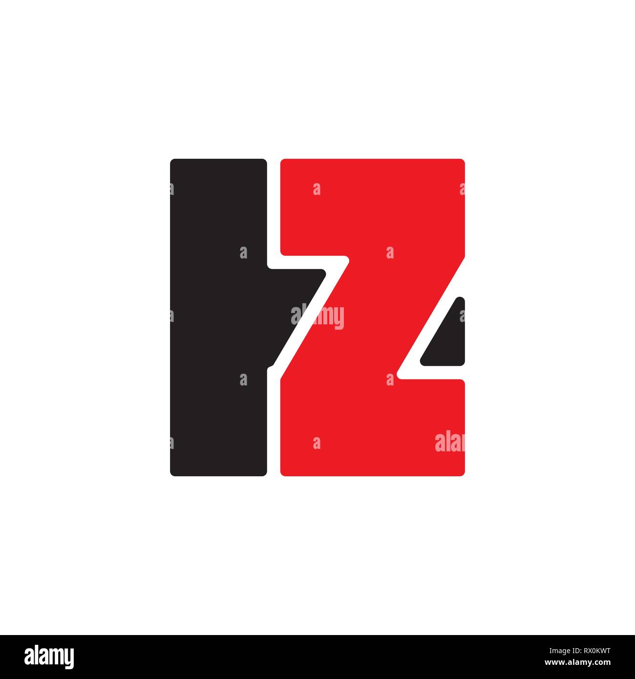 abstract letters iz simple geometric logo vector Stock Vector Image ...