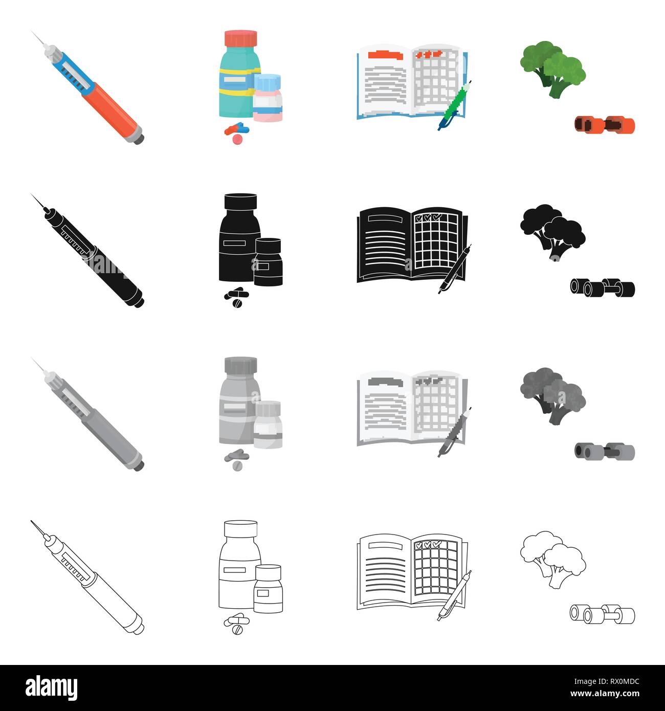 Diabetic diary Stock Vector Images - Alamy