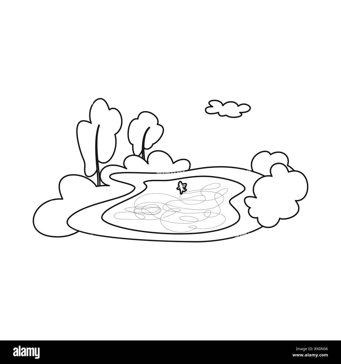 Winter forest frozen pond Cut Out Stock Images & Pictures - Alamy