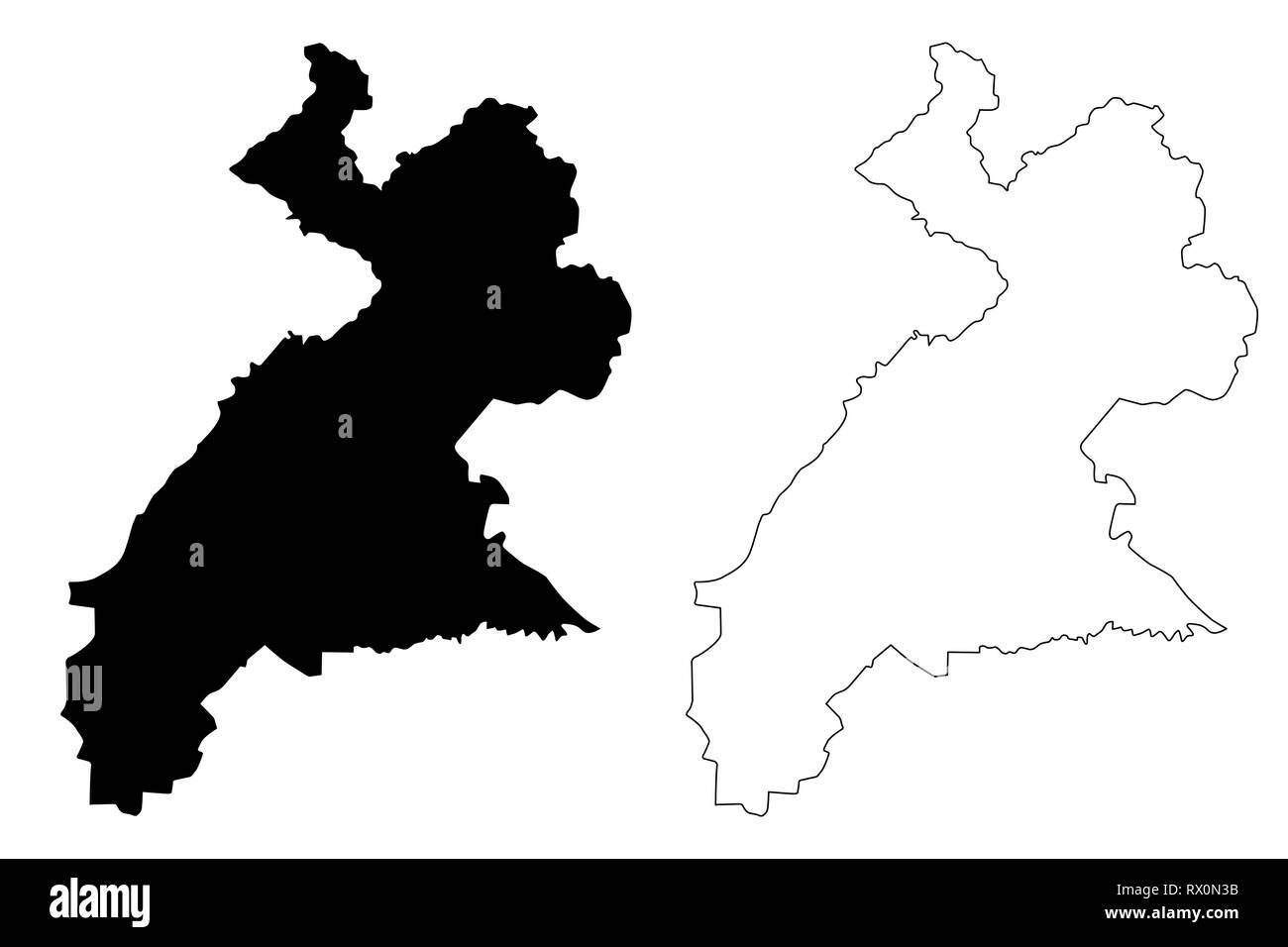 Erbil Governorate (Republic of Iraq, Governorates of Iraq) map vector ...