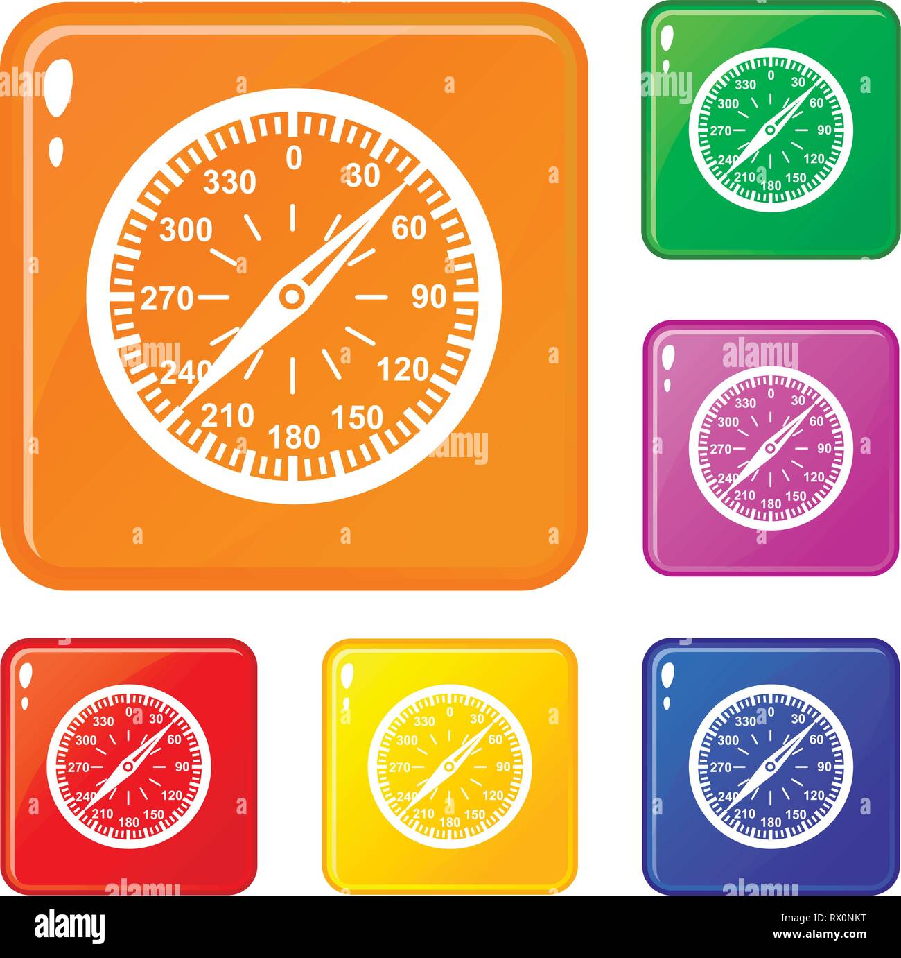 Compass icons set vector color Stock Vector Image & Art - Alamy