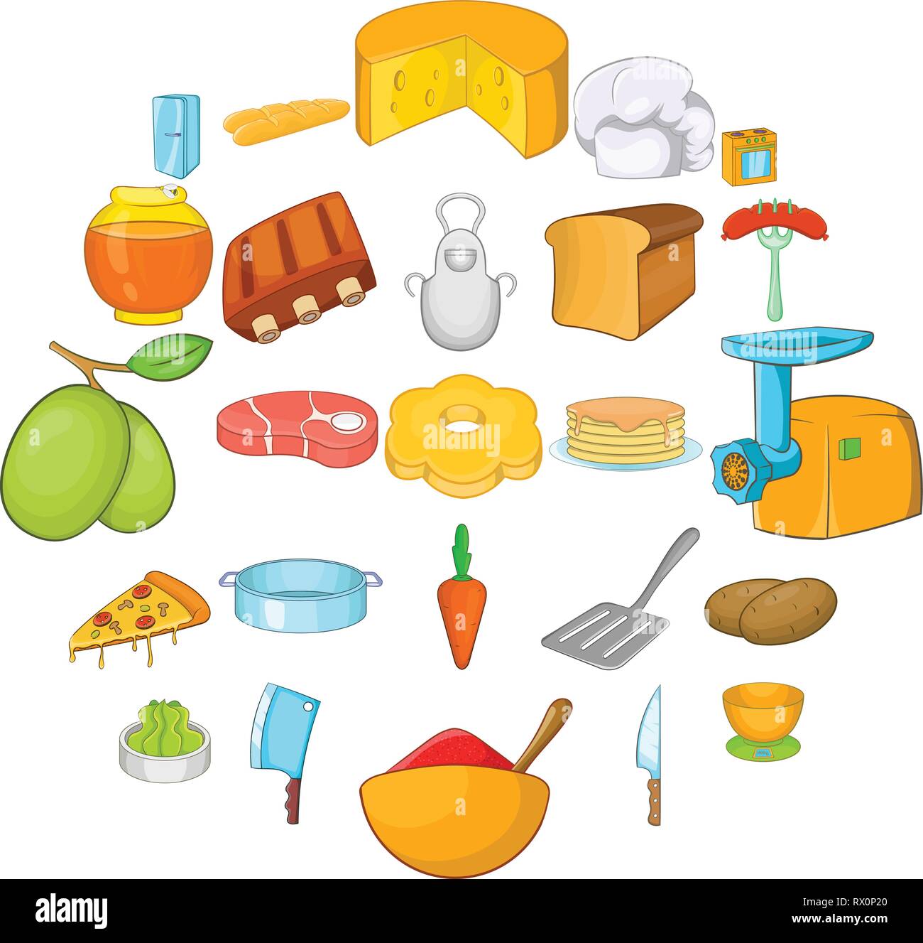 Filling for buns icons set, cartoon style Stock Vector Image & Art - Alamy
