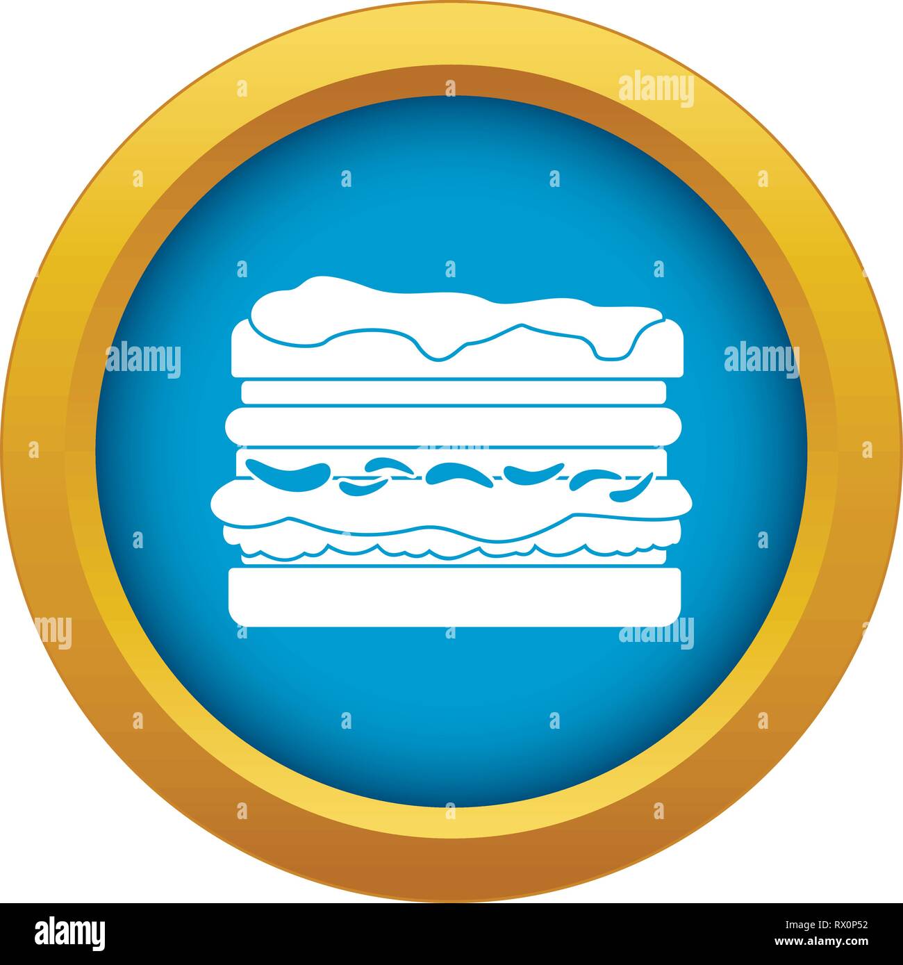 Burger icon blue vector isolated Stock Vector Image & Art - Alamy