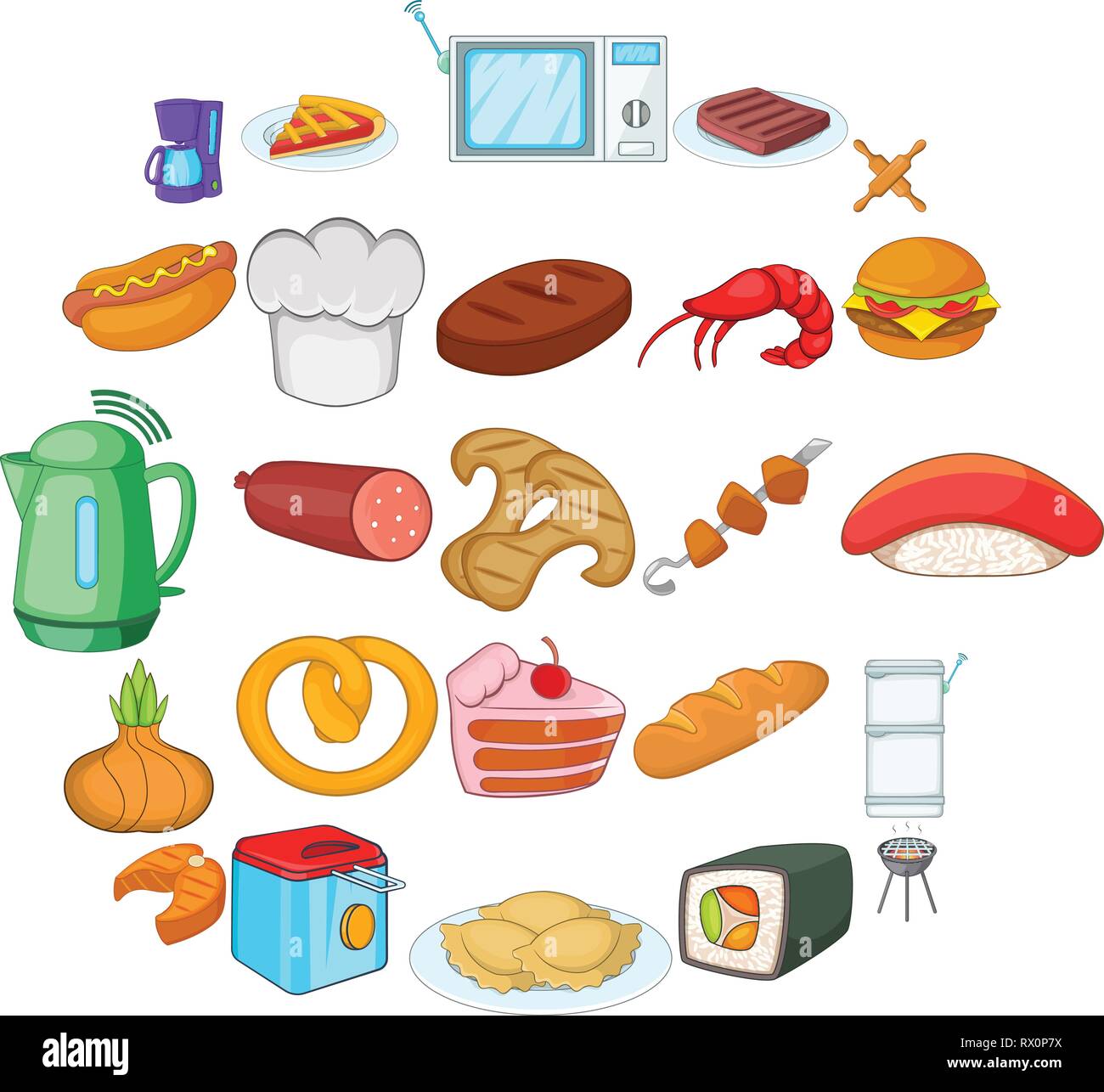 Cooking icons set, cartoon style Stock Vector Image & Art - Alamy