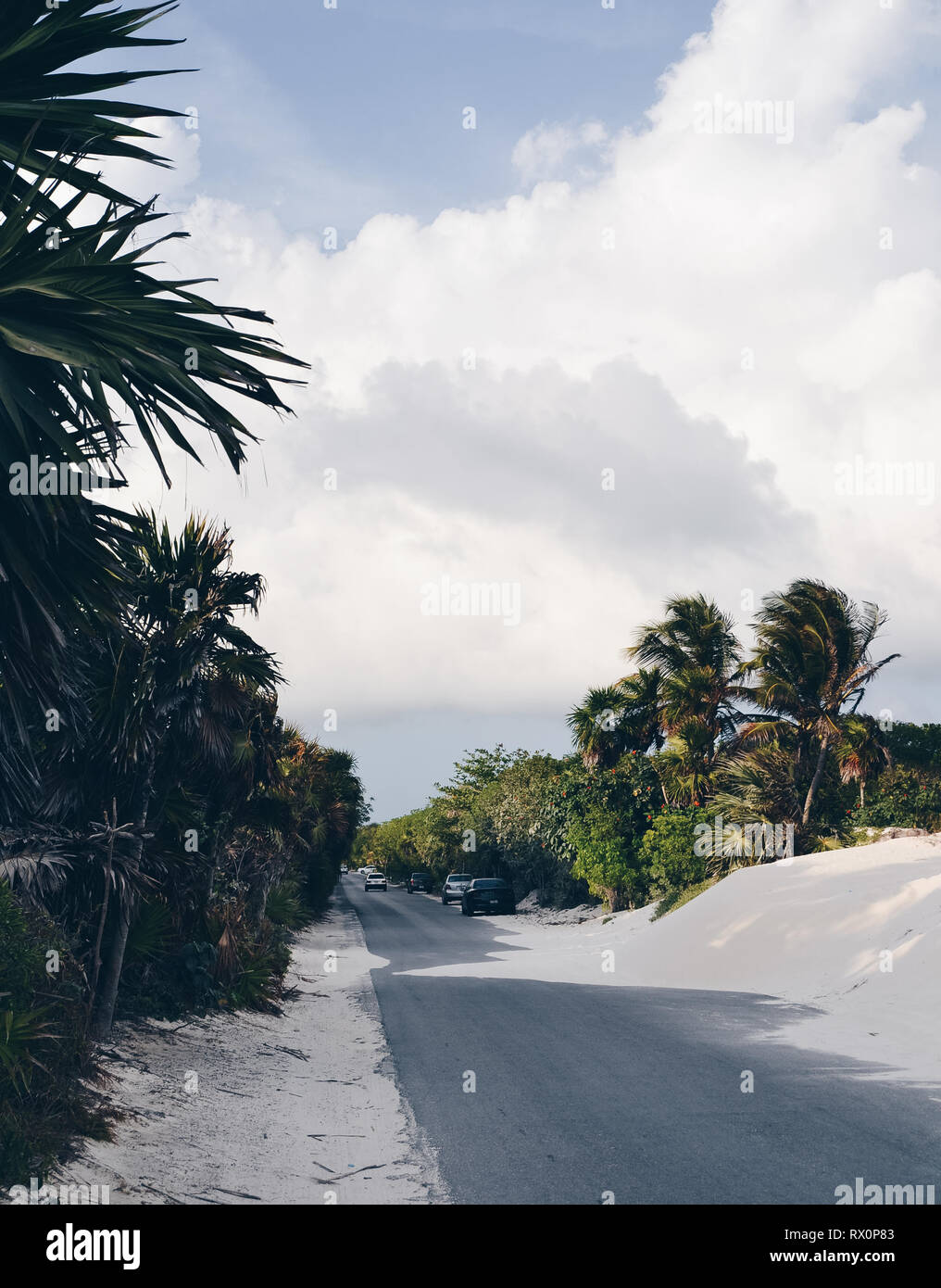 Sandy street in a cloudy day Stock Photo - Alamy