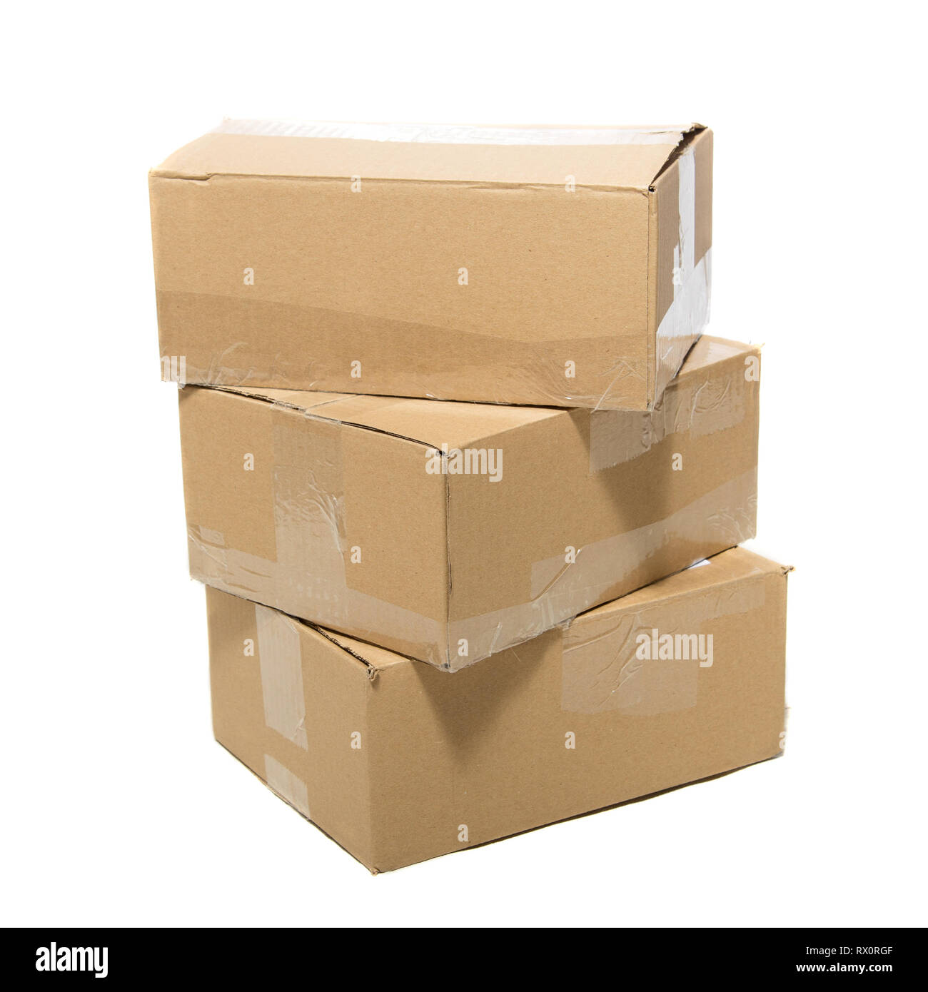 three cardboard boxes Stock Photo - Alamy