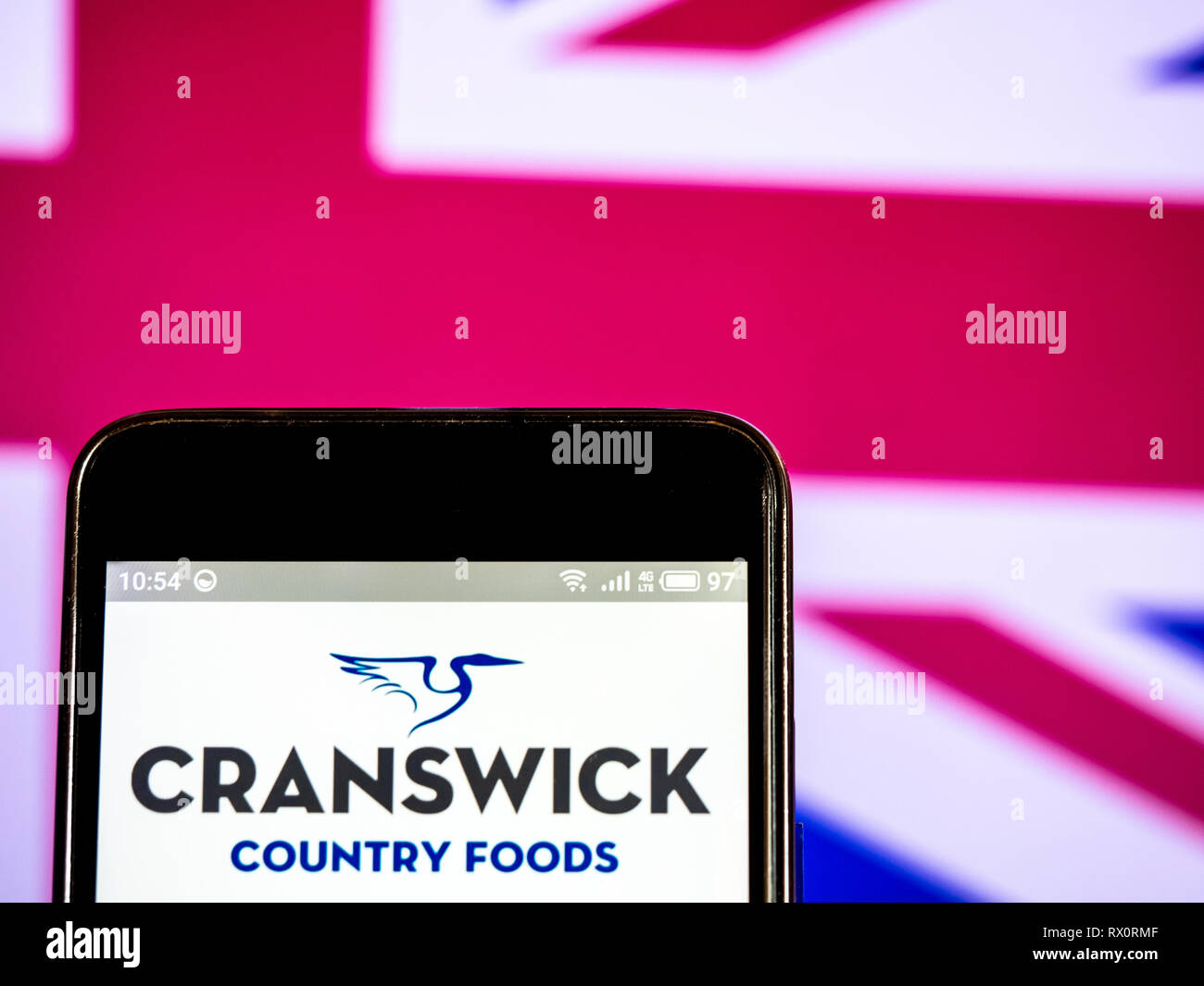 Cranswick plc company logo seen displayed on smart phone Stock Photo ...