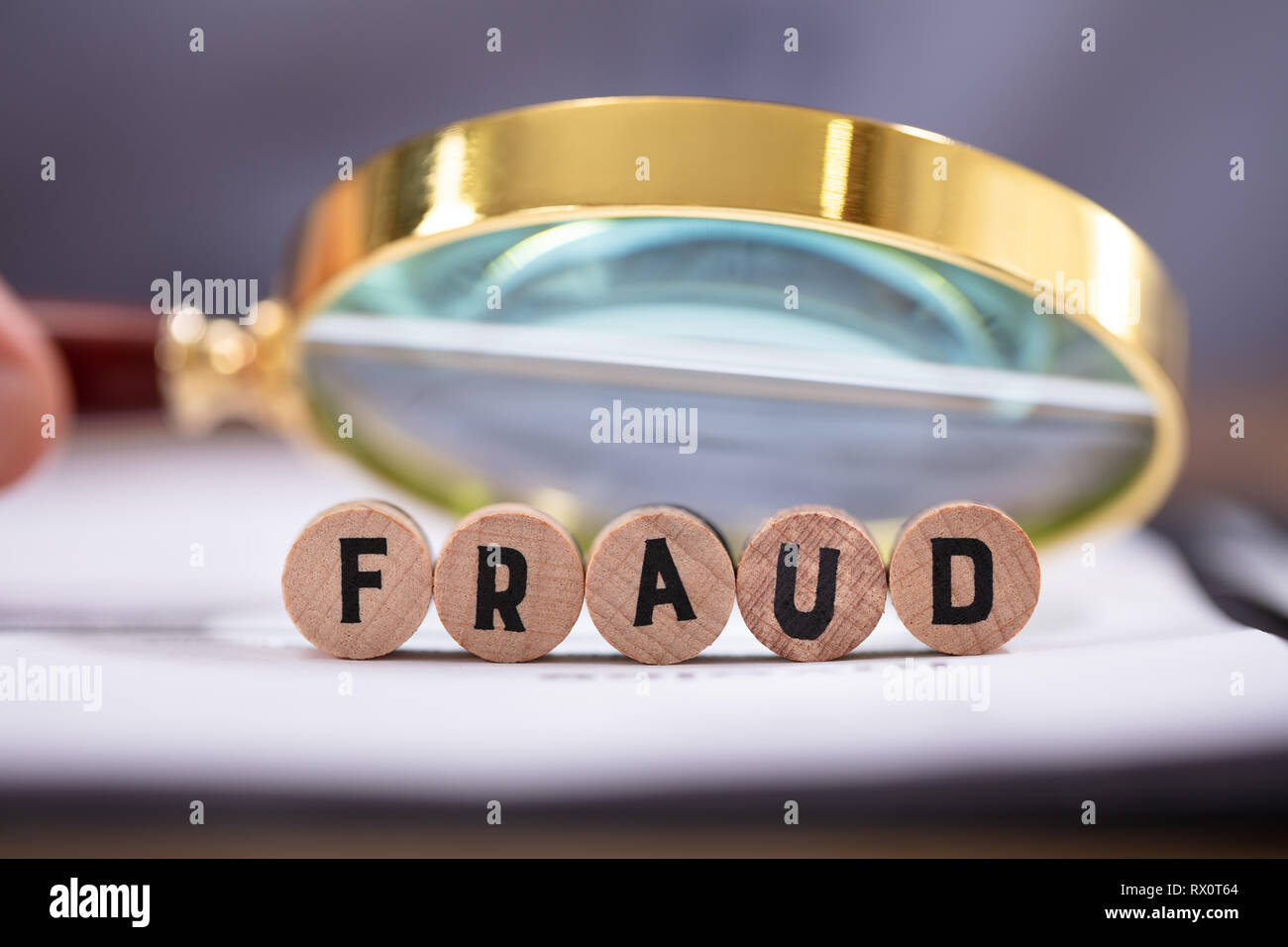 Magnifying glass over contract hi-res stock photography and images - Alamy