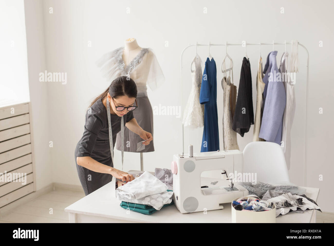 Dressmaker, tailor, fashion and showroom concept - Portrait of talented ...
