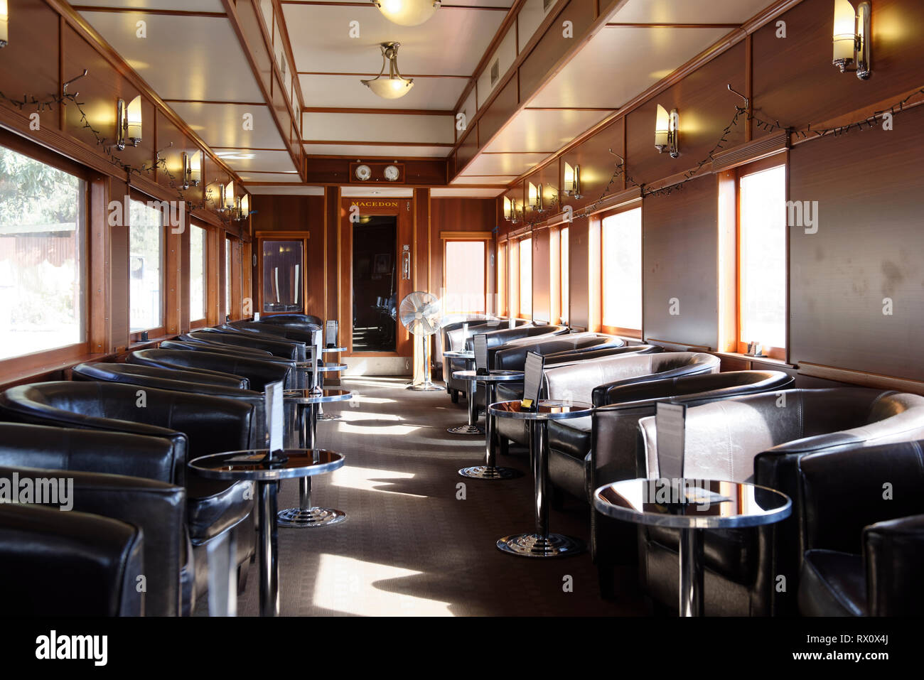 Leather club chairs and art deco features of the Pullman Macedon a ...