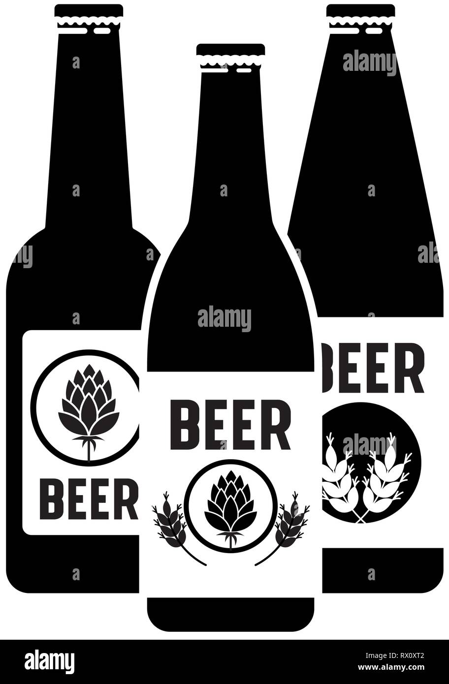 bottles of beer isolated icon Stock Vector Image & Art - Alamy
