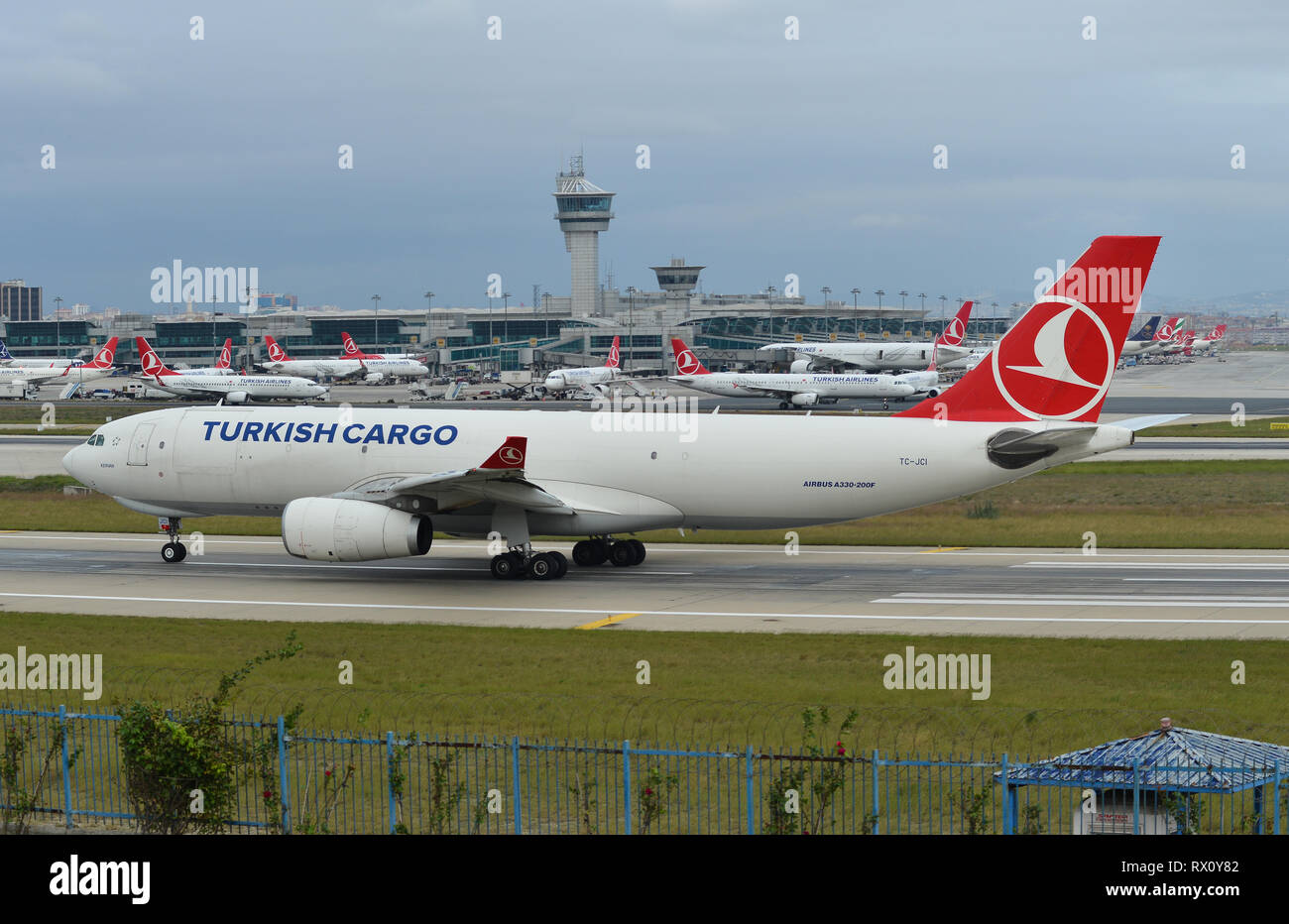 Istanbul, Turkey - Sep 30, 2018. A Boeing 777F airplane of Turkish ...