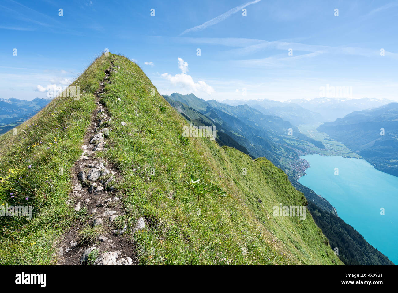 On Hardergrat ridge near Interlaken, Alps, Switzerland Stock Photo - Alamy