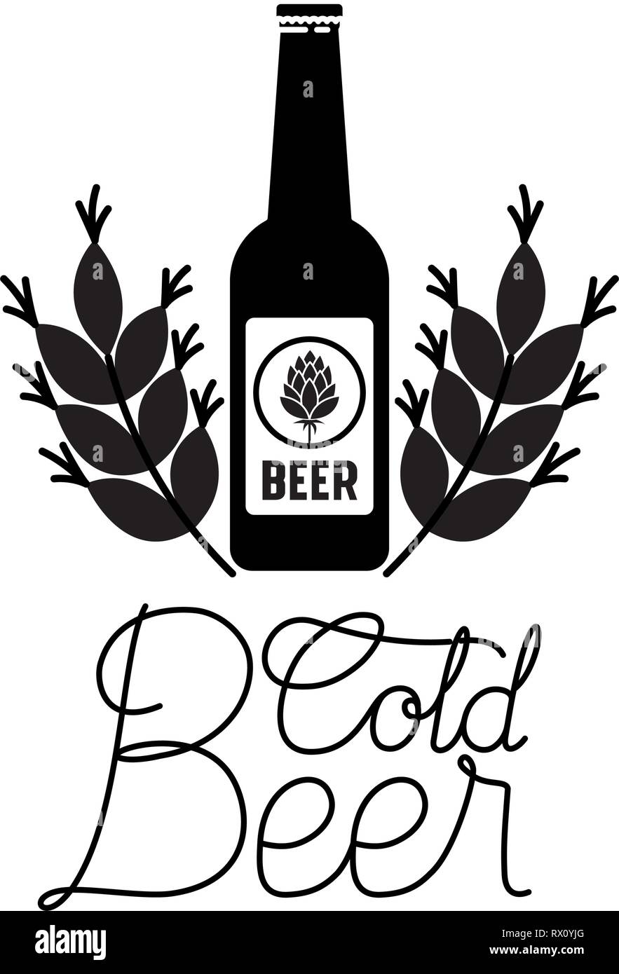cold beer label isolated icon Stock Vector Image & Art - Alamy