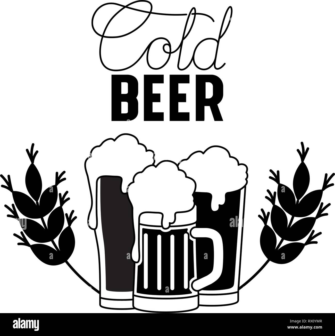 cold beer label isolated icon Stock Vector Image & Art - Alamy