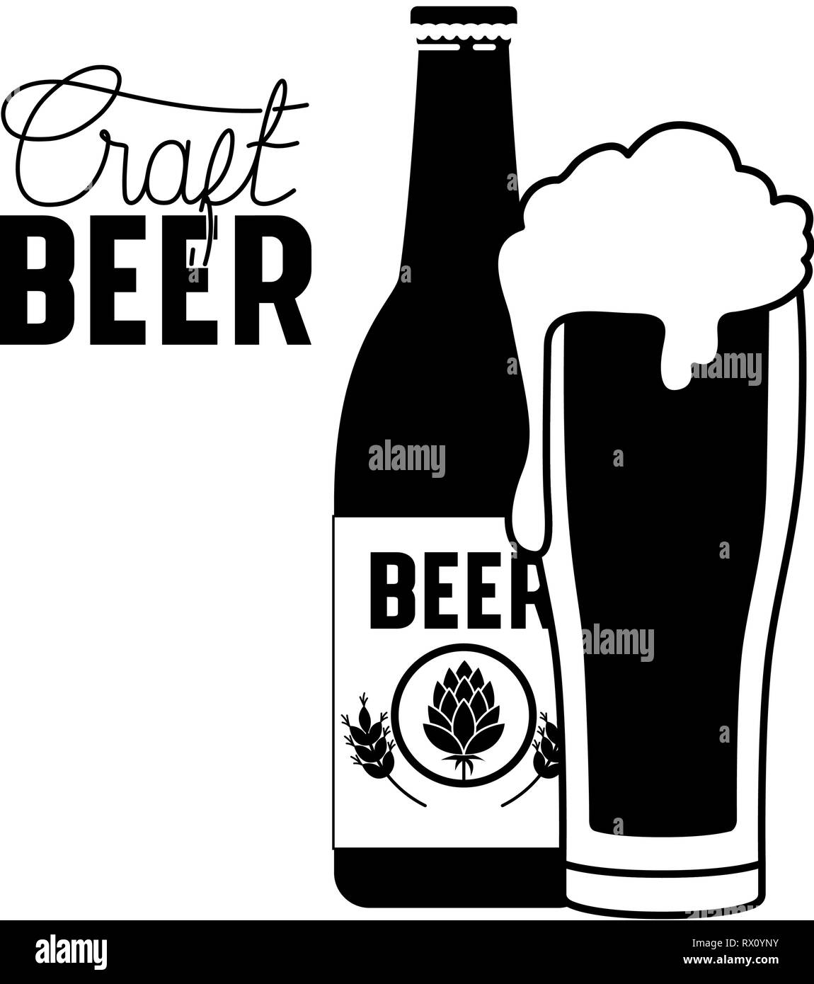 craft beer label isolated icon Stock Vector Image & Art - Alamy