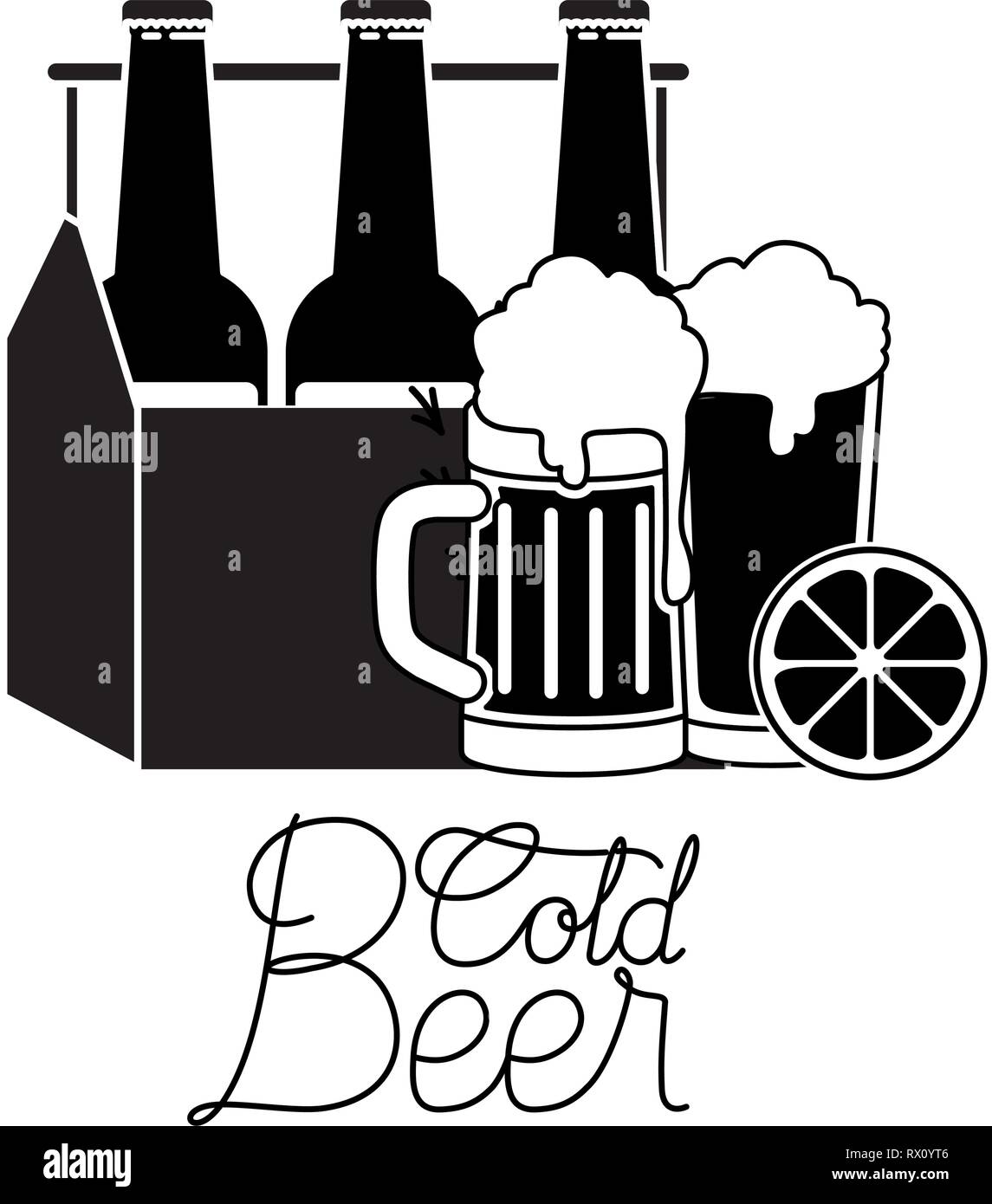 cold beer label isolated icon Stock Vector Image & Art - Alamy