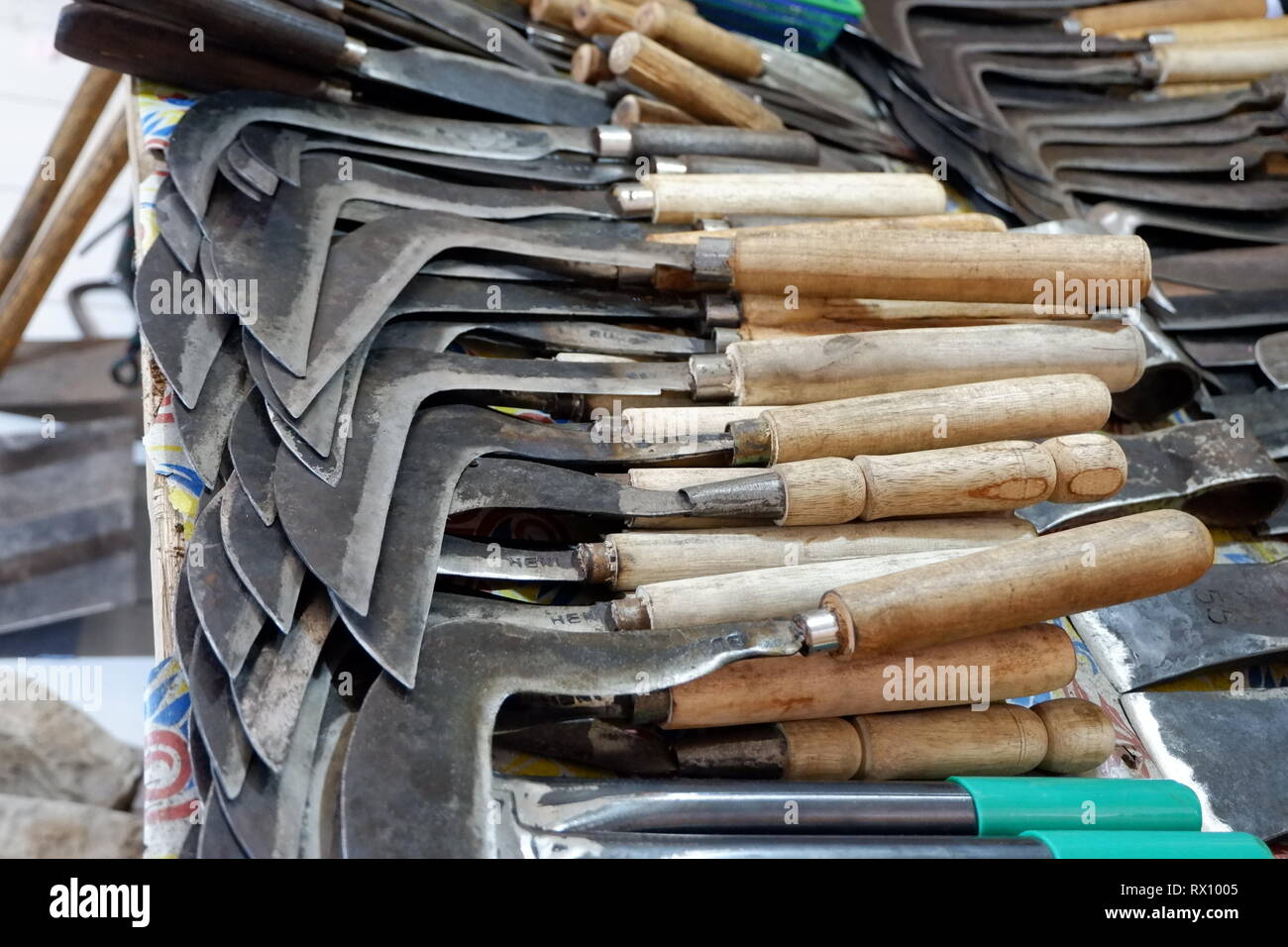 plantation and carpentry tools Stock Photo - Alamy
