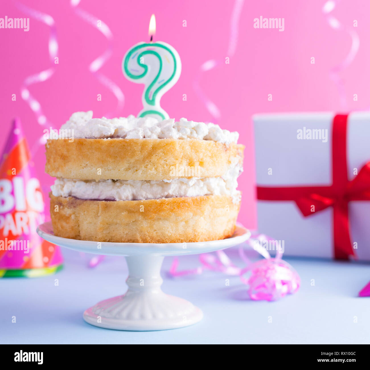 Birthday cake question mark hi-res stock photography and images - Alamy