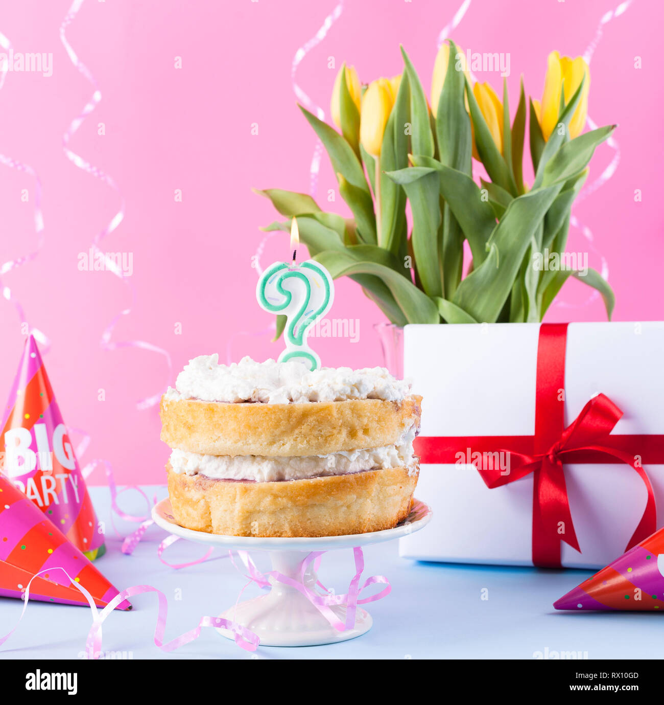 Birthday cake question mark hi-res stock photography and images - Alamy