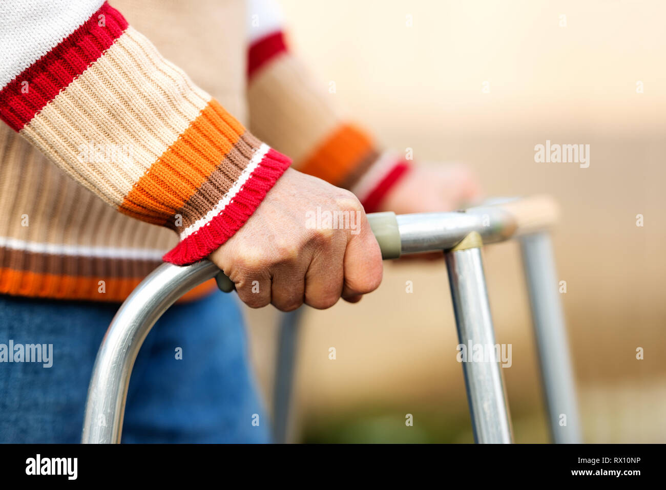 Person using walker and home nurse hi-res stock photography and images ...