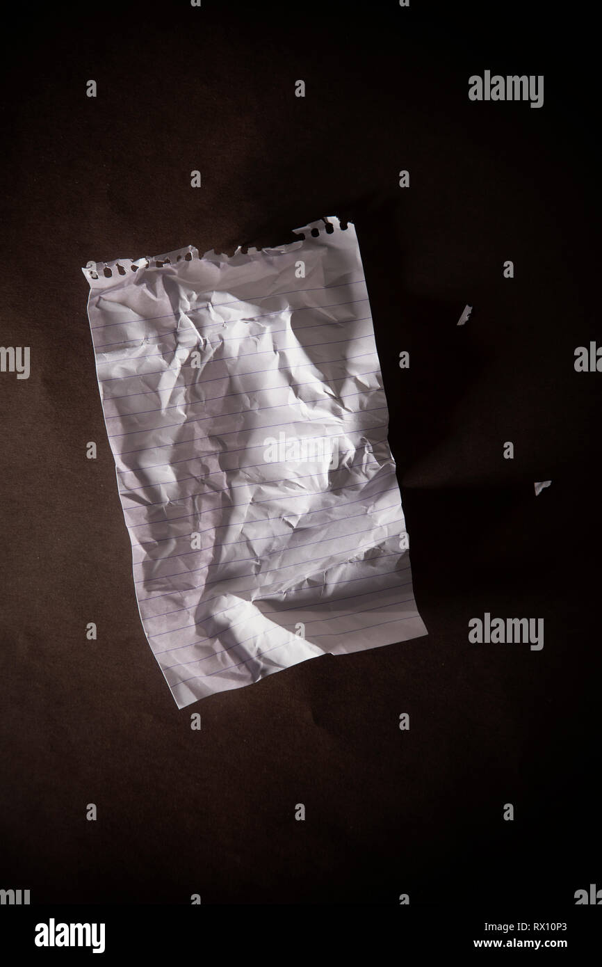 Crumpled Lined Paper Stock Photo - Alamy