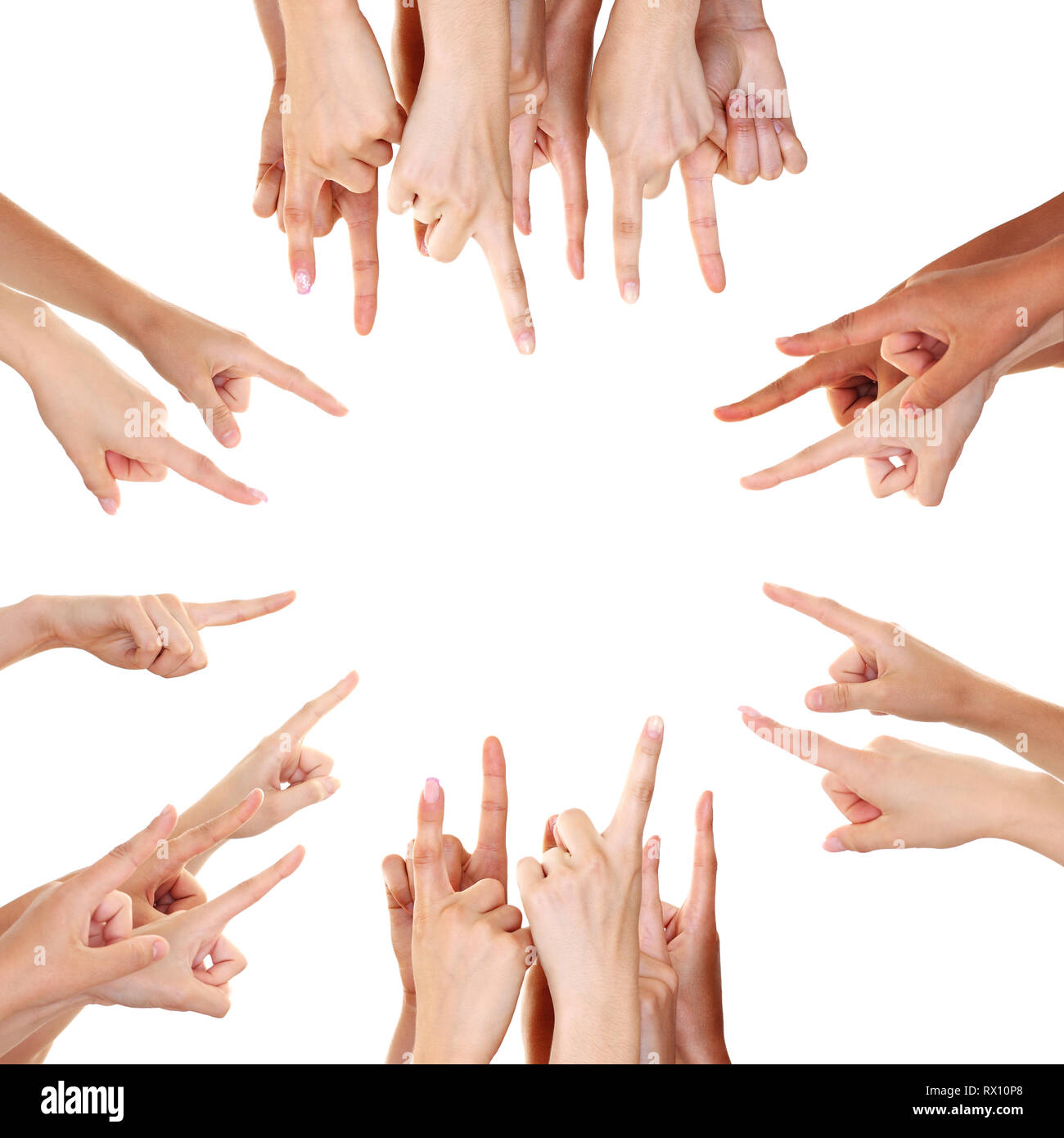 Hands showing product isolated Stock Photo - Alamy