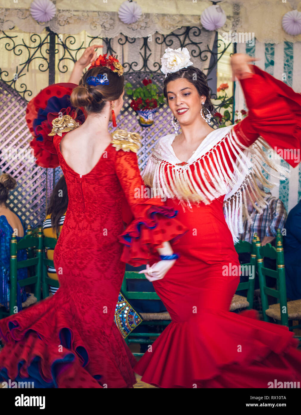 Flamenco dancer seville fiesta festival spain spanish hi-res stock ...