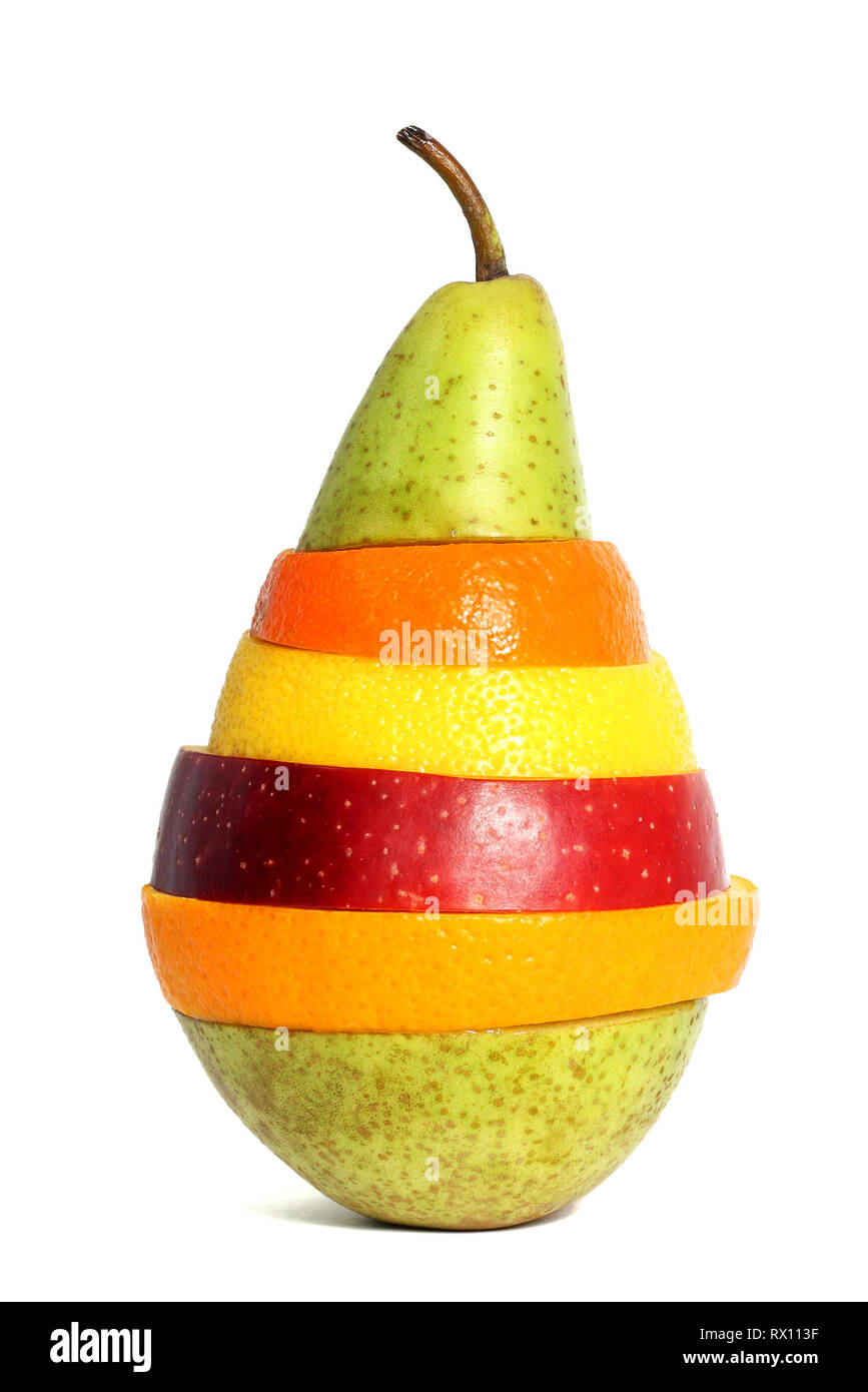 Pear with mixed fruits Stock Photo - Alamy