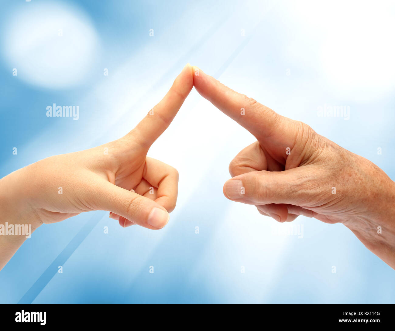 Hands pointing finger symbol Stock Photo - Alamy