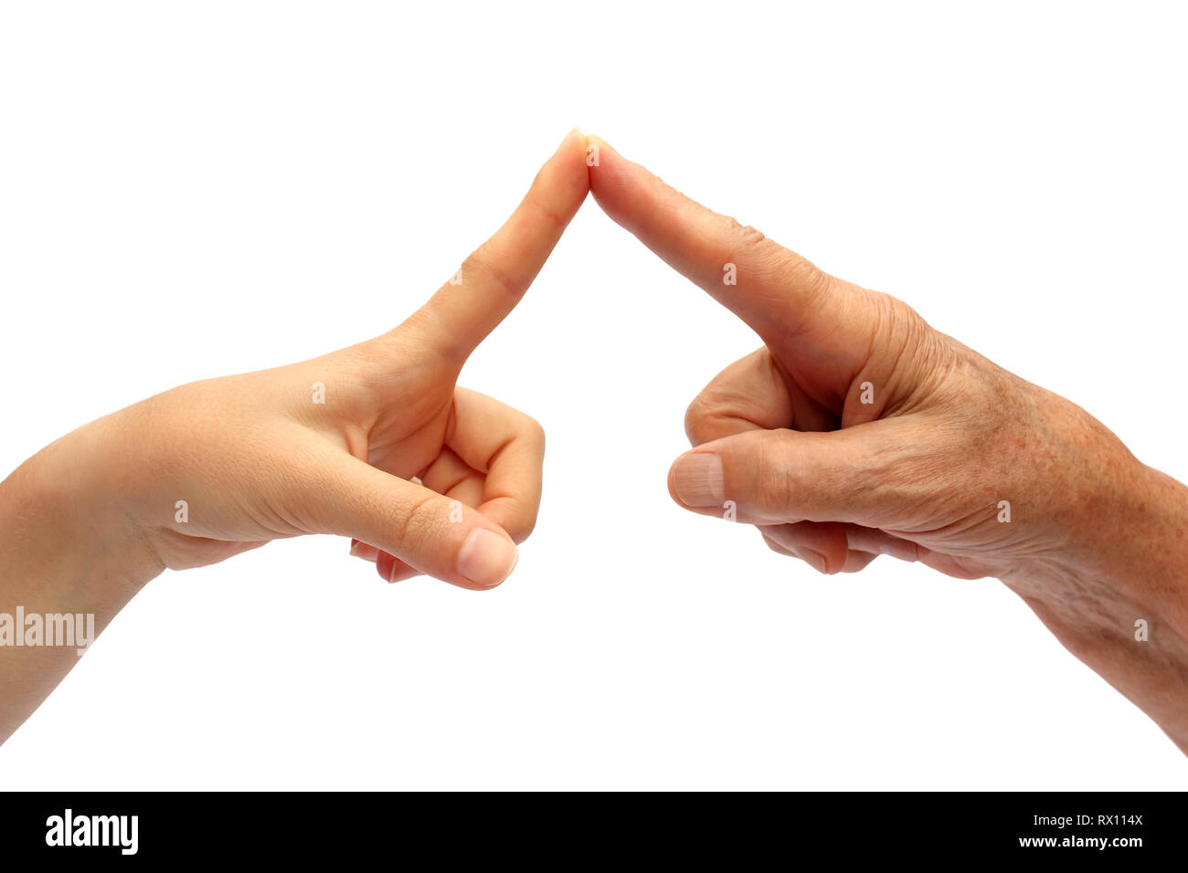 Pointing finger at elderly Cut Out Stock Images & Pictures - Alamy