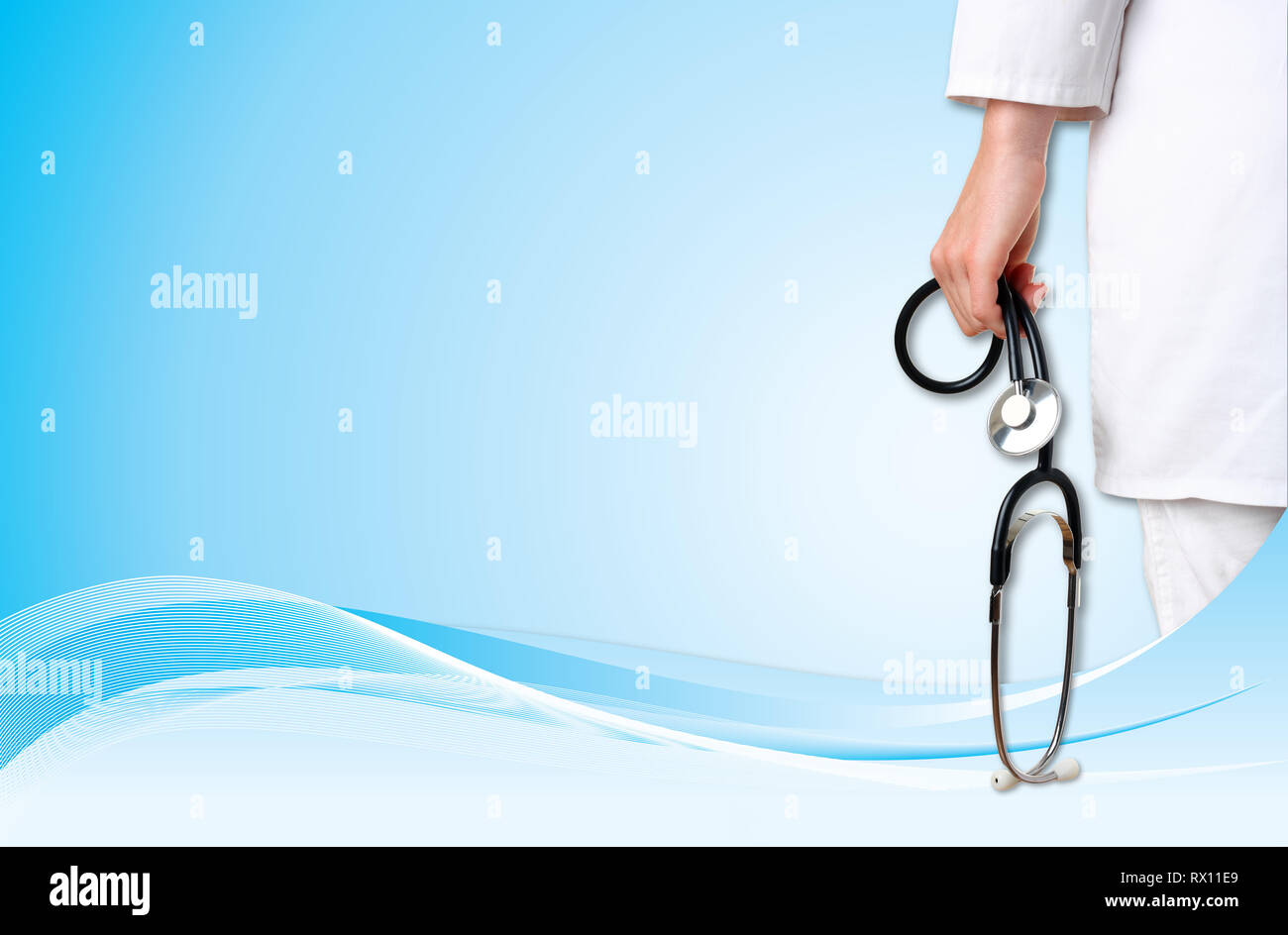 Doctor with medical background Stock Photo - Alamy