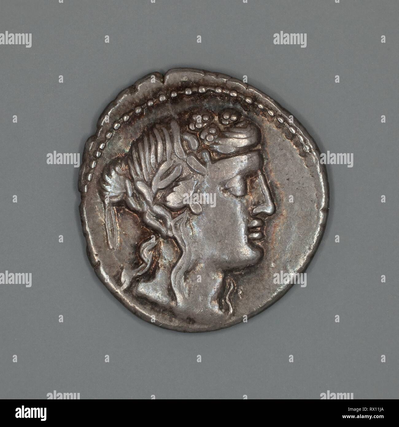 Denarius (Coin) Depicting the God Liber. Roman. Date: 78 BC. Dimensions ...