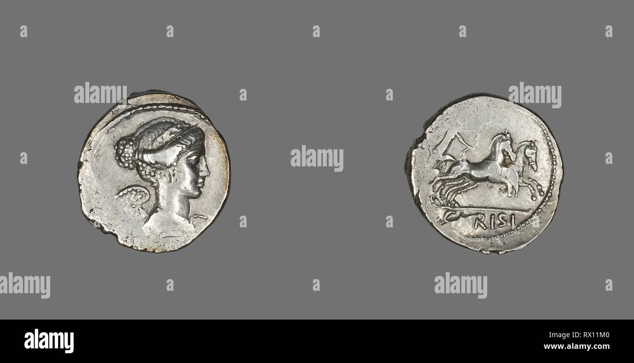 Denarius (Coin) Depicting the Goddess Victory. Roman, minted in Rome ...