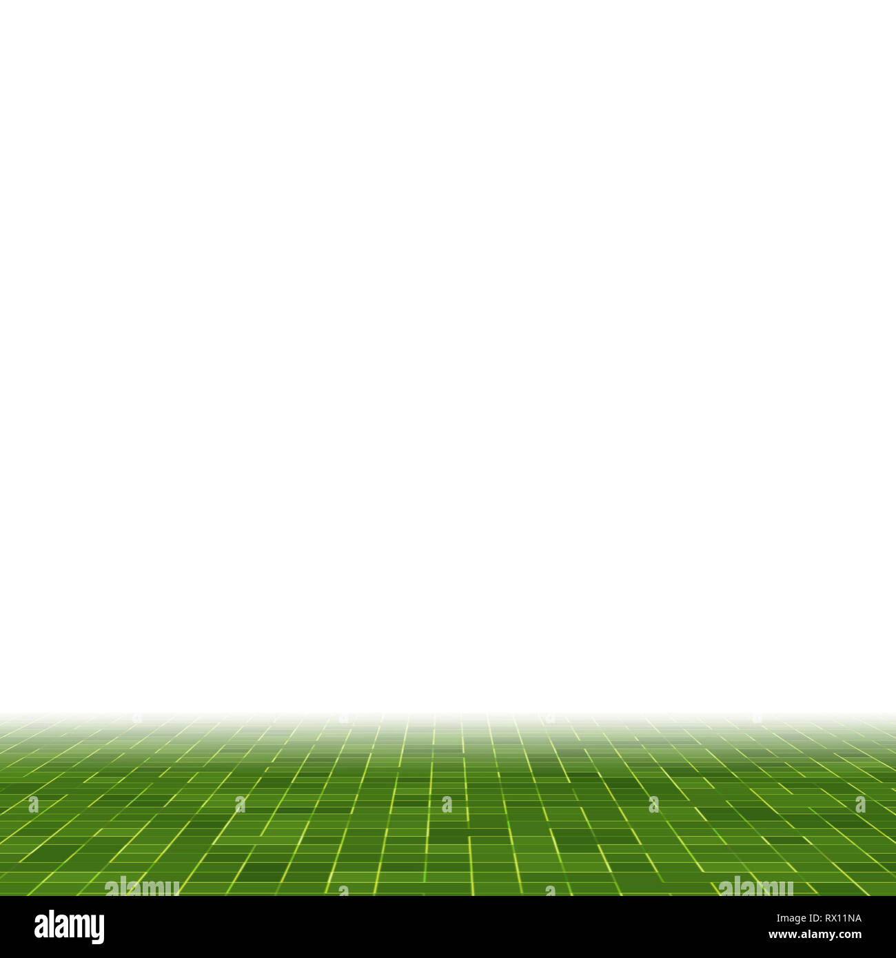 Abstract bright green square pixel tile mosaic wall background and ...