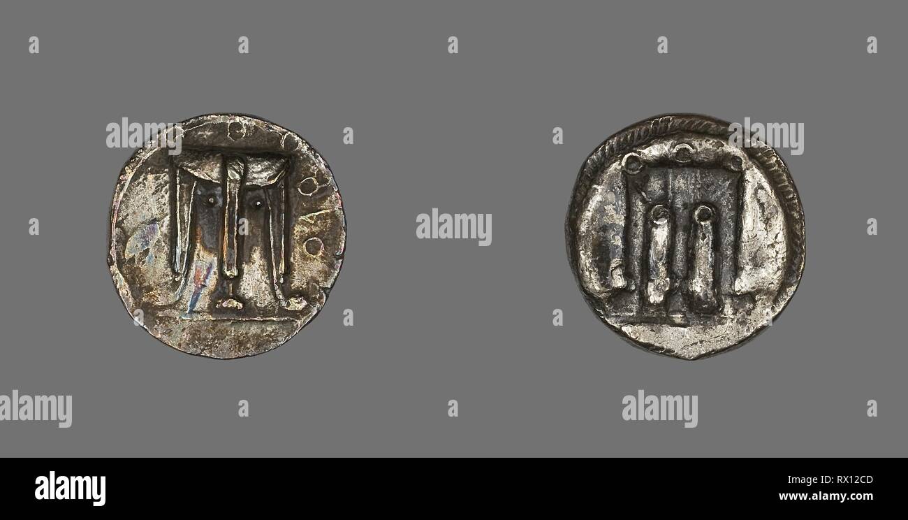 Stater (Coin) Depicting a Tripod. Greek; Crotone, Italy. Date: 500 BC ...