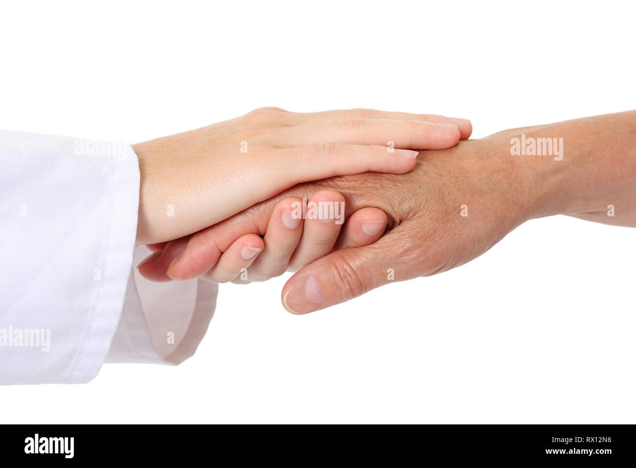 Doctor helping senior holding hand Stock Photo - Alamy
