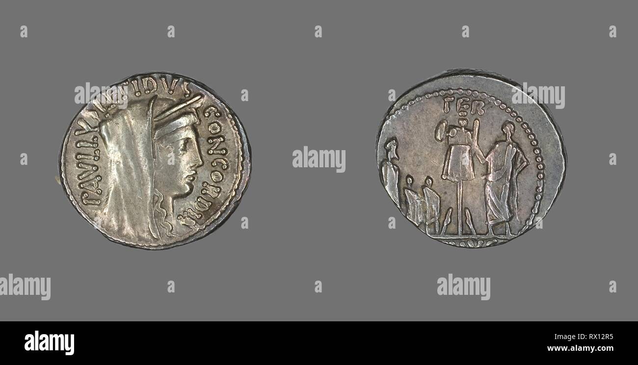 Denarius (Coin) Depicting the Goddess Concordia. Roman. Date: 62 BC ...