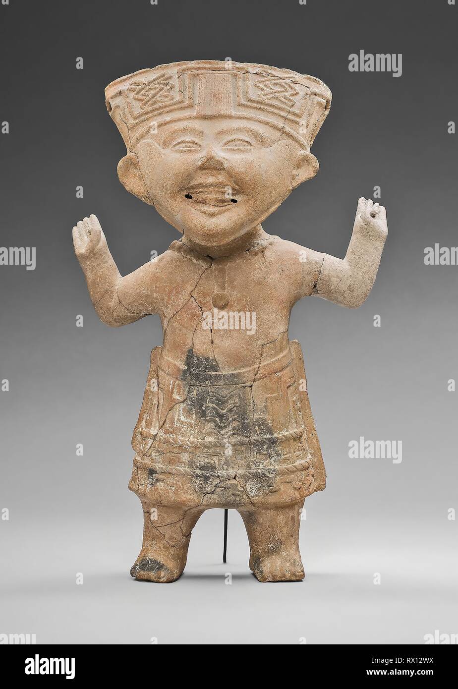 Standing, "Smiling" Figure with Hands Raised. Remojadas; Veracruz ...