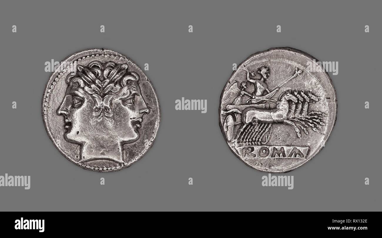 Didrachm (Coin) Depicting the Dioscuri (Castor and Pollux). Roman ...