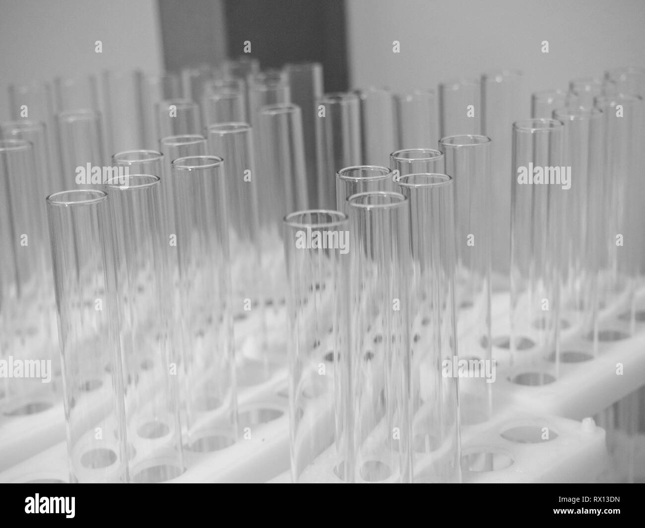 glass flasks, science laboratory research and development concept ...