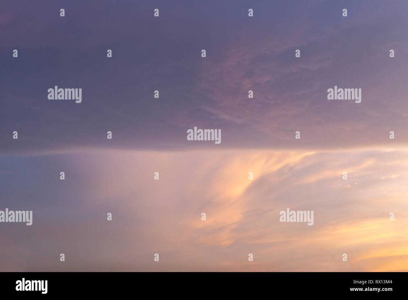 Straight line cloud spliting the sky in half. Rectangle square shaped ...